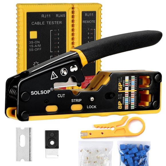 Solsop | Other | Solsop Pass Through Rj45 Crimp Tool Kit Ethernet ...